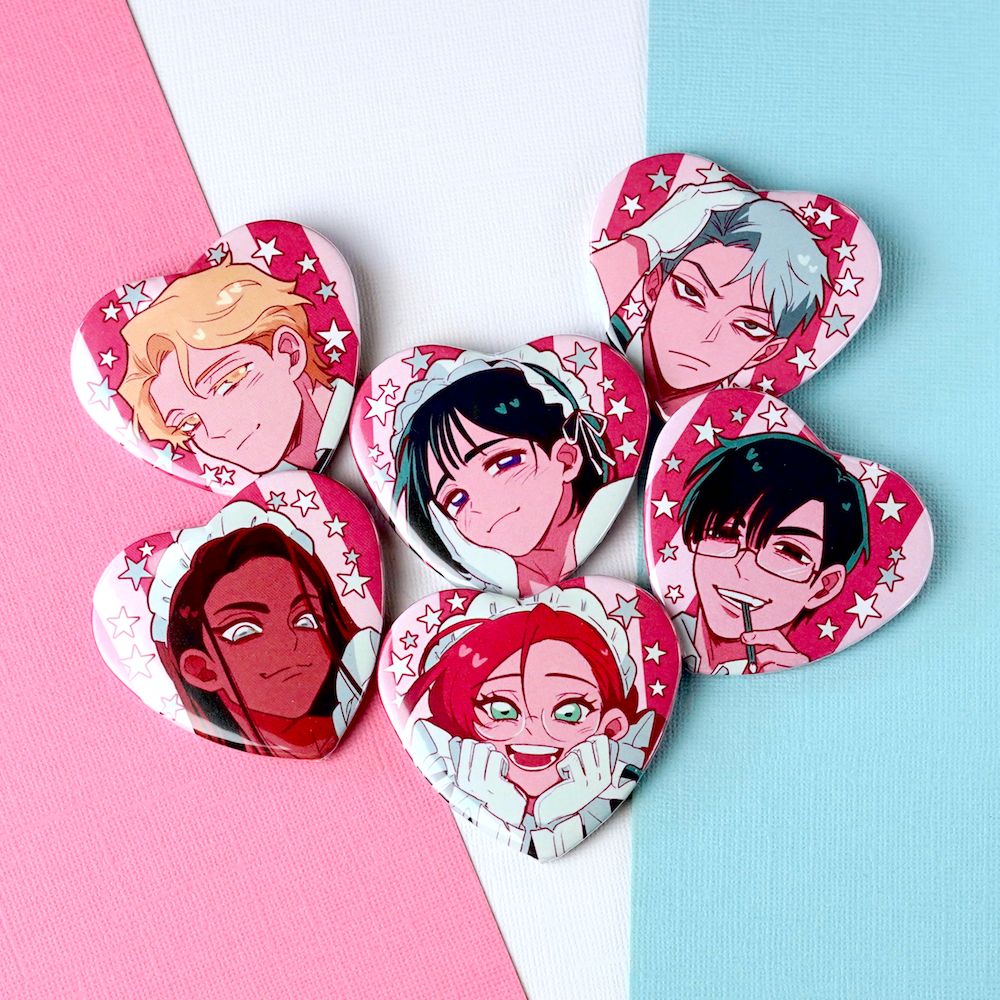 ALNST Cafe Heart Buttons – Lightning Strikes Art