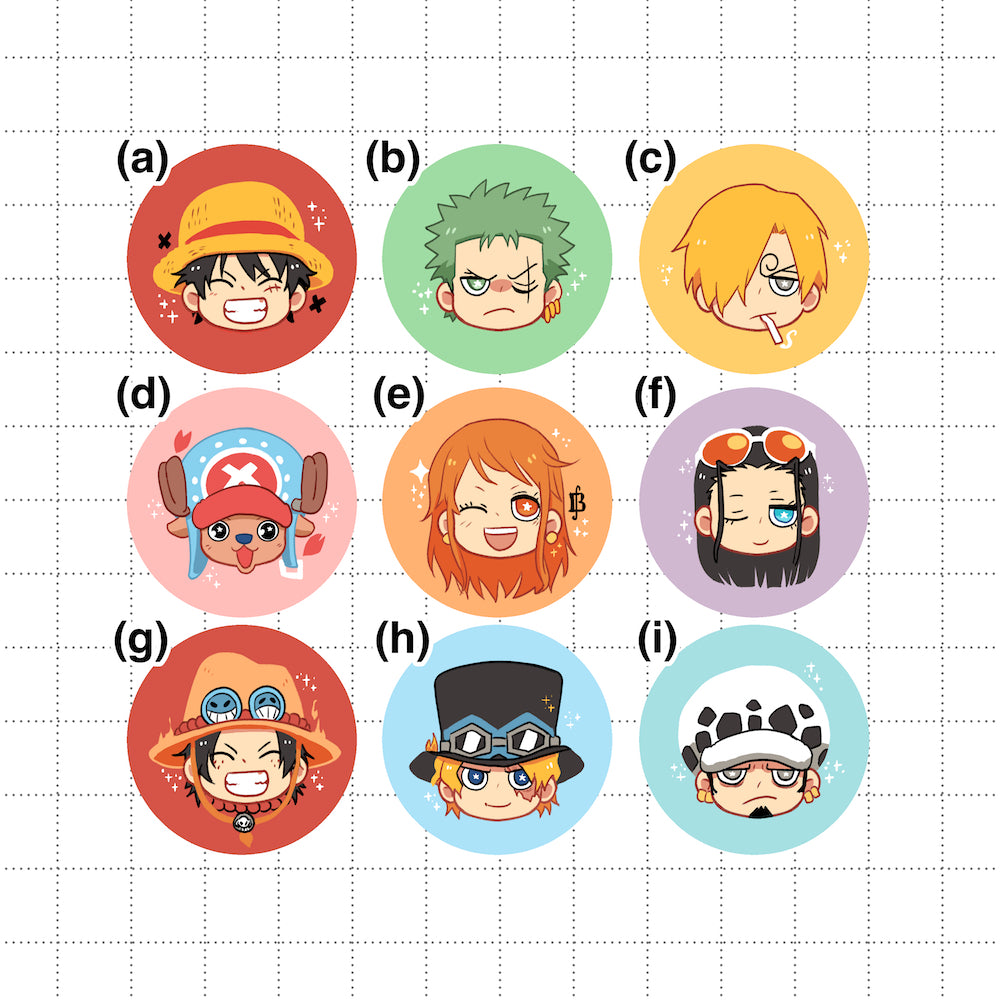 One Piece Small Circle Buttons – Lightning Strikes Art
